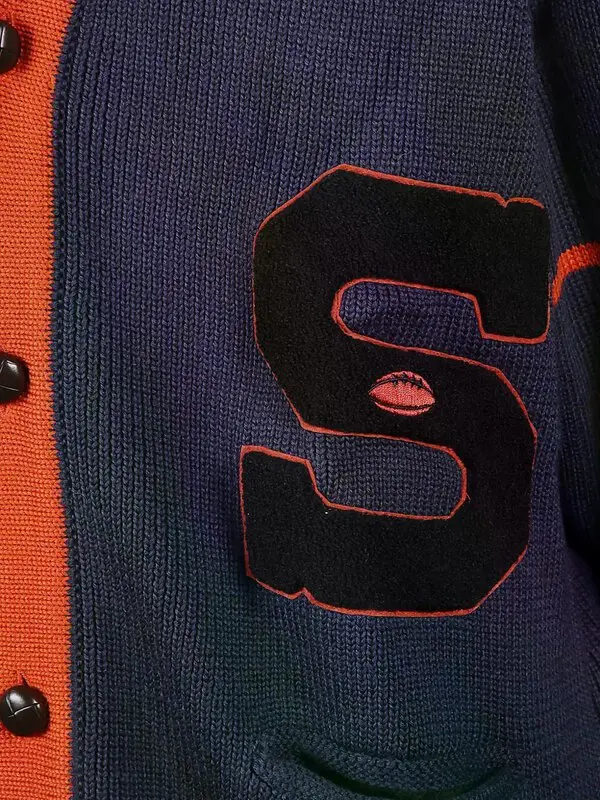 Champion Buttoned Letter Detail Cardigan - Blue