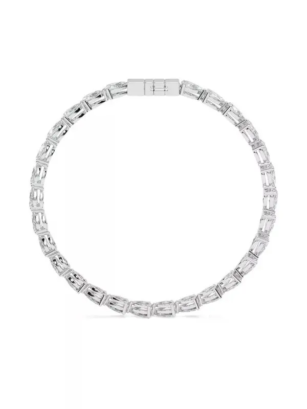 TILLA 14kt White Gold Laboratory-grown Diamond Pear-cut Tennis Bracelet - Silver