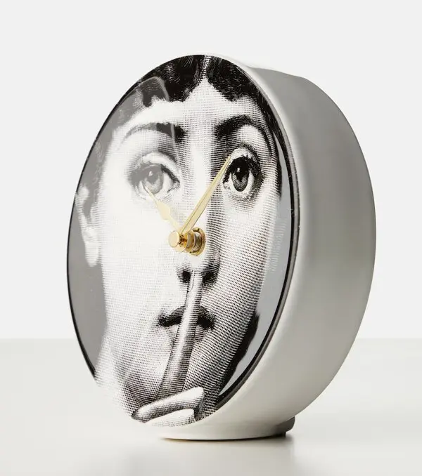 FORNASETTI Silenzio Ceramic Table Clock - Multicoloured