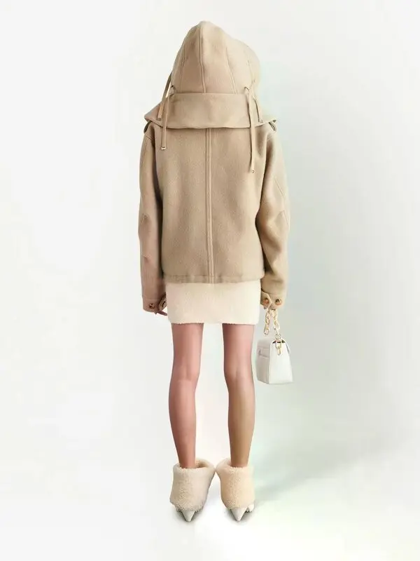 Off-White Hooded Short Parka Coat