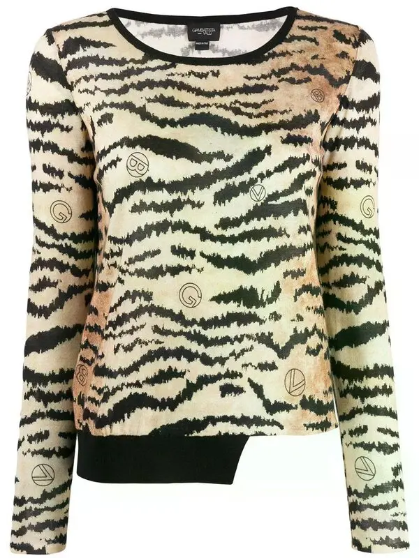Giambattista Valli Tiger Print Jumper - Neutrals