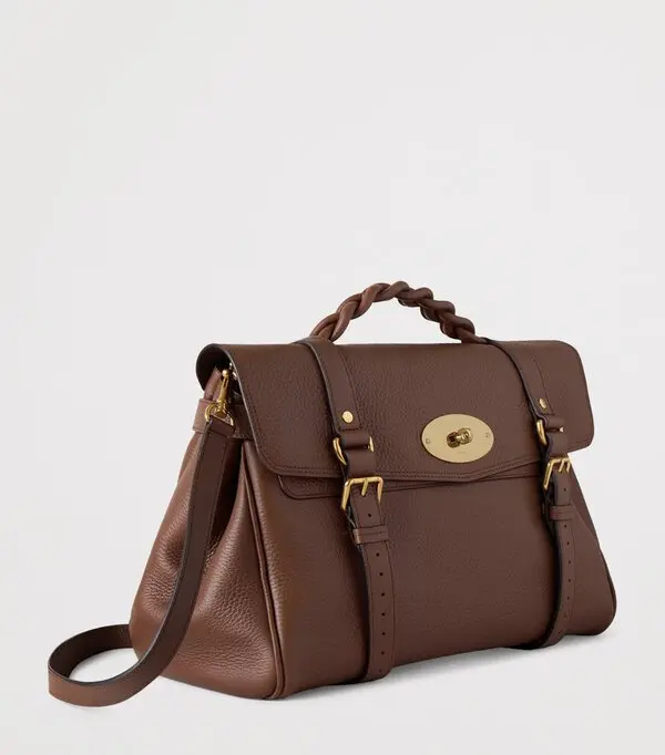 Mulberry Oversized Grained Leather Alexa Satchel - Brown