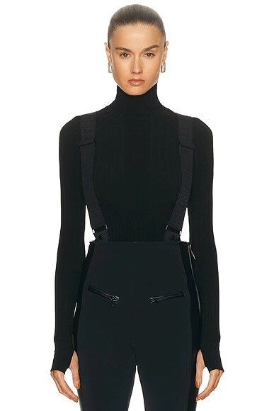 Perfect Moment Ribbed Bodysuit With Thumbholes