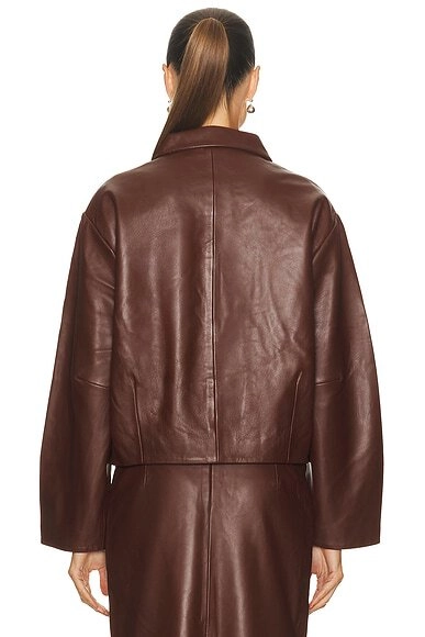 ST. AGNI Leather Cocoon Jacket