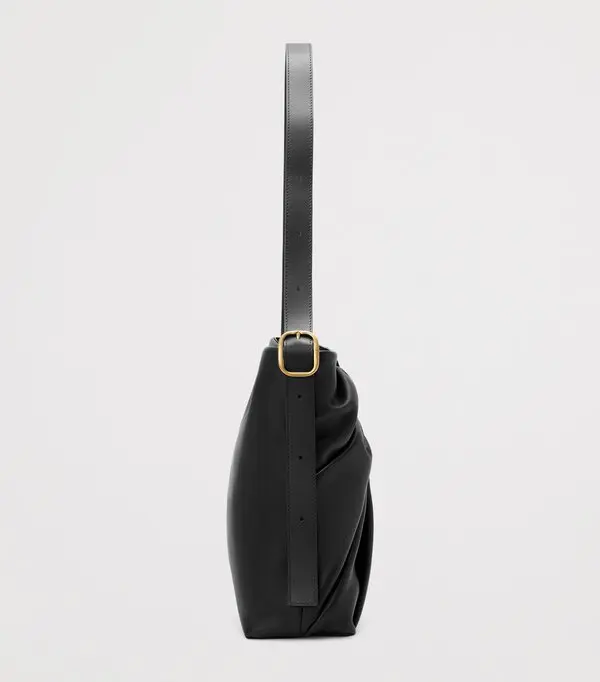 Loewe Draped Leather Tote Bag - Black