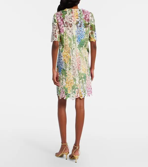 Oscar De La Renta Floral Lace Minidress