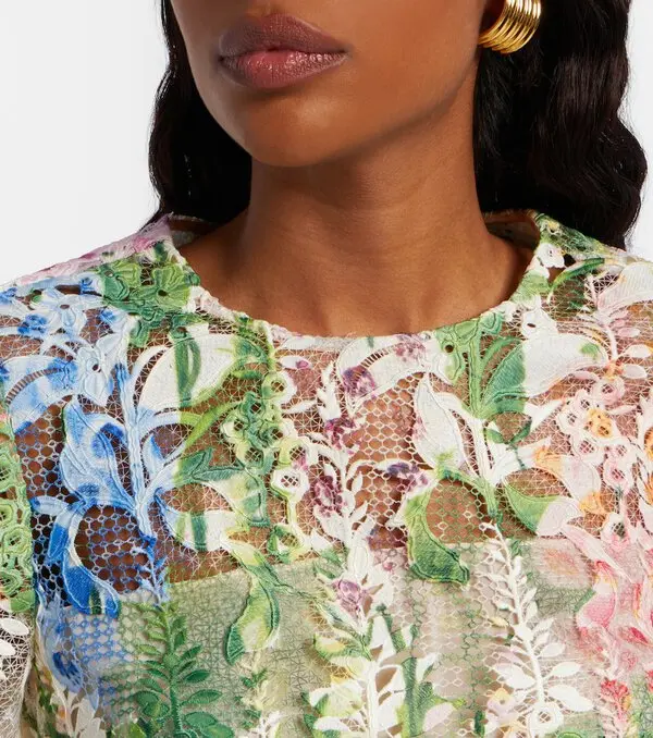 Oscar De La Renta Floral Lace Minidress