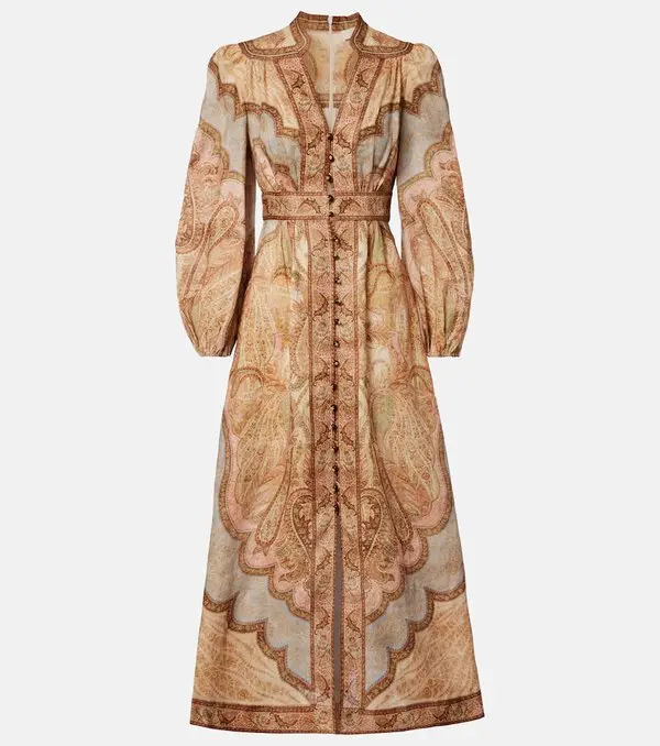 Zimmermann Wanderlust Printed Linen Shirt Dress - Multicoloured