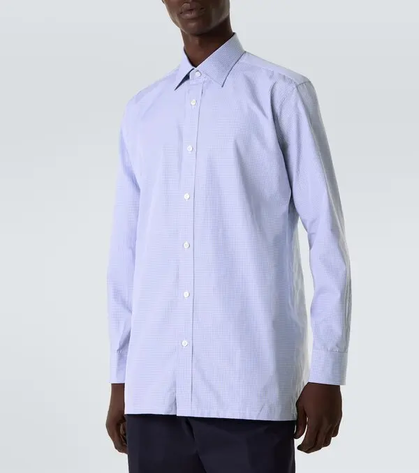Charvet Checked Cotton Poplin Shirt