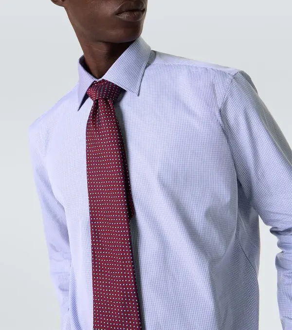 Charvet Checked Cotton Poplin Shirt