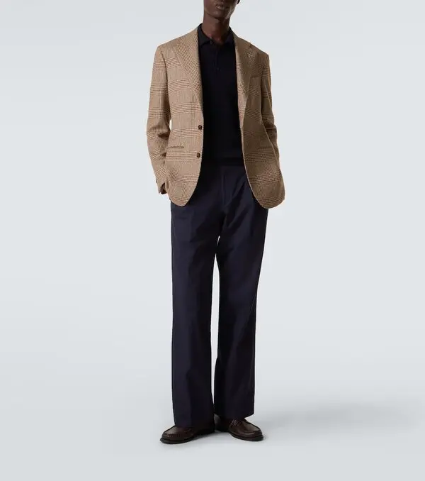 SAMAN AMEL Allen Wool Polo Sweater - Blue