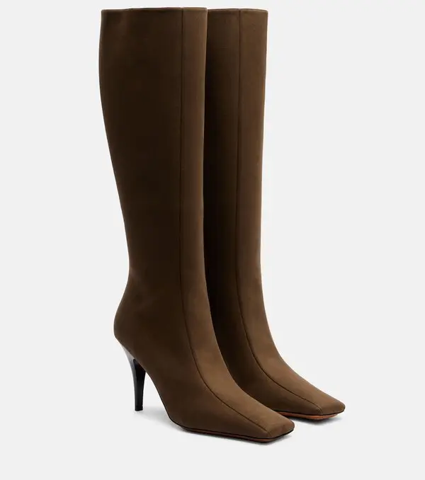 Stella McCartney Knee-high Square Toe Zip-up Boots