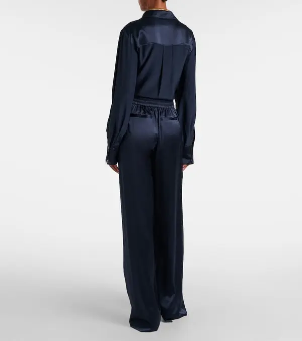 JOSEPH Dijon Silk Satin Wide-leg Trousers