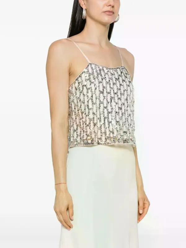FORTE_FORTE Sequin Embellished Sleeveless Cropped Top