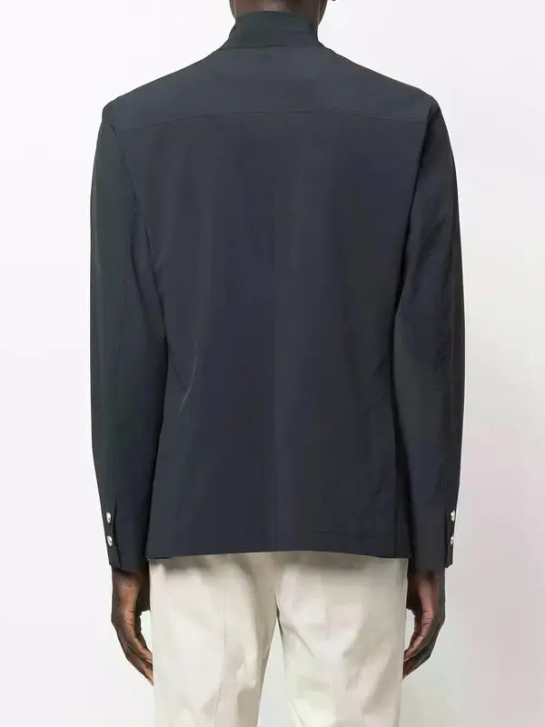 Eleventy Single-breasted Band Collar Jacket