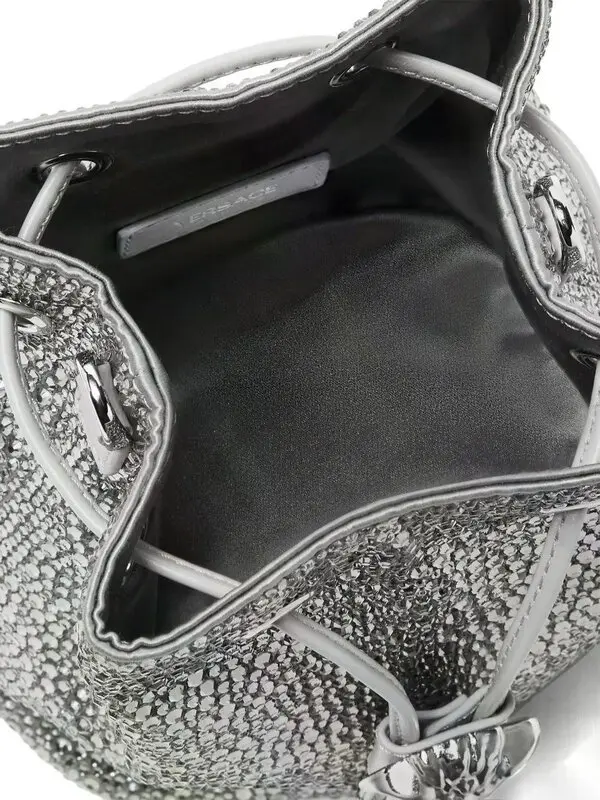 Versace La Medusa Crystal Embellished Mini Bucket Bag