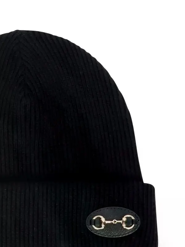 Gucci Horsebit Wool Beanie Hat - Black