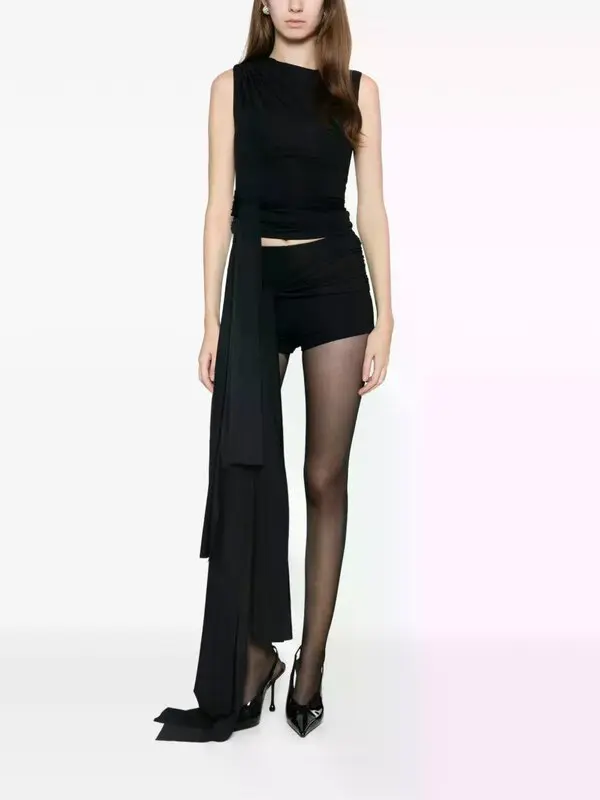 AXEL 113 Tina Draped Tie Top - Black