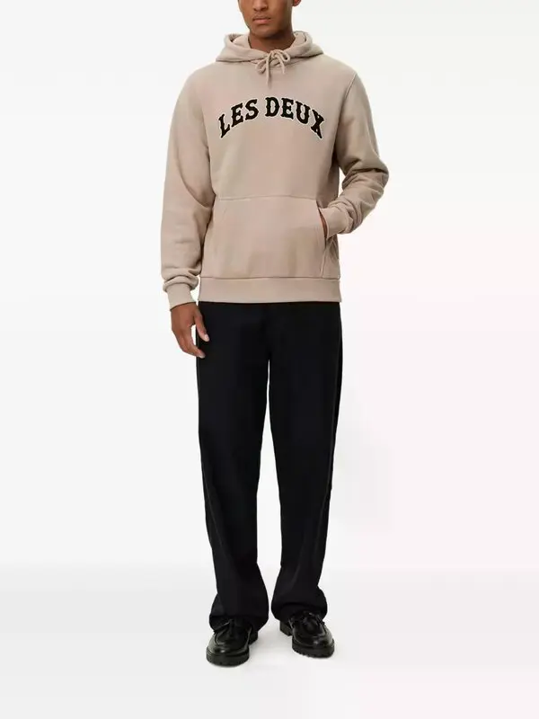 LES DEUX Brady Logo-print Hoodie - Neutrals