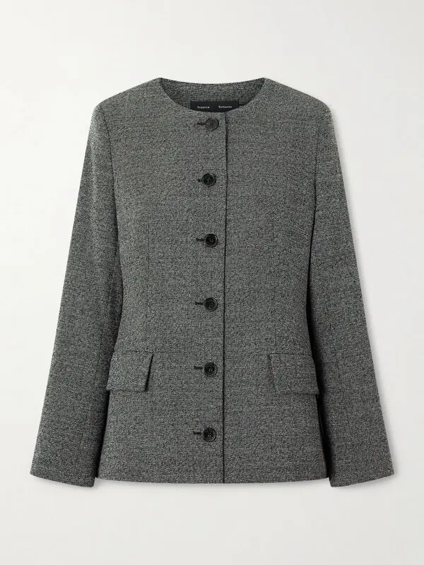 Proenza Schouler Annemarie Mélange Wool-blend Tweed Jacket - Gray