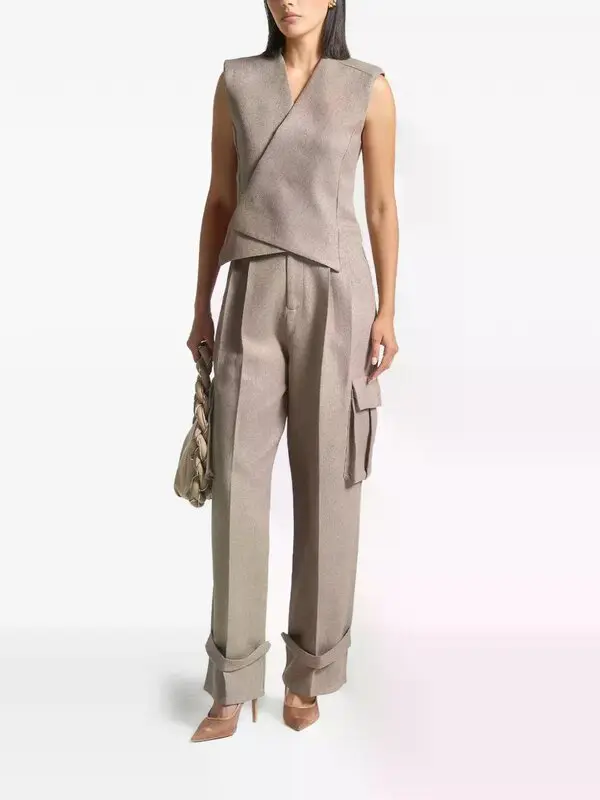 Manière De Voir Textured Tailored Wrap Waistcoat