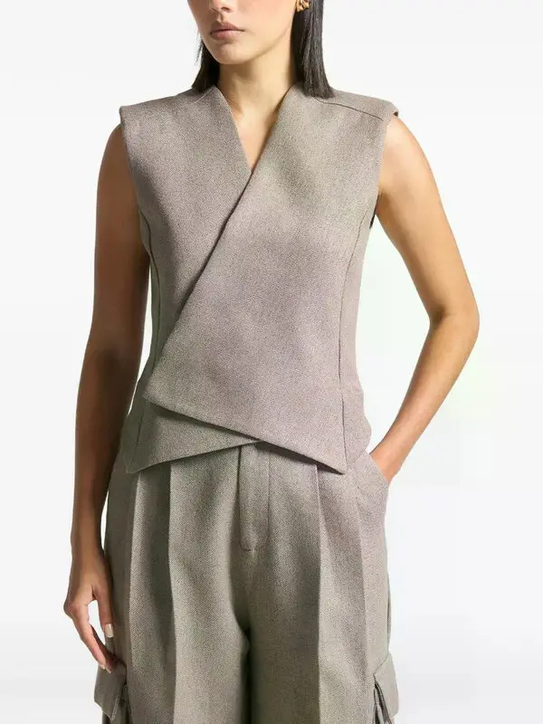 Manière De Voir Textured Tailored Wrap Waistcoat