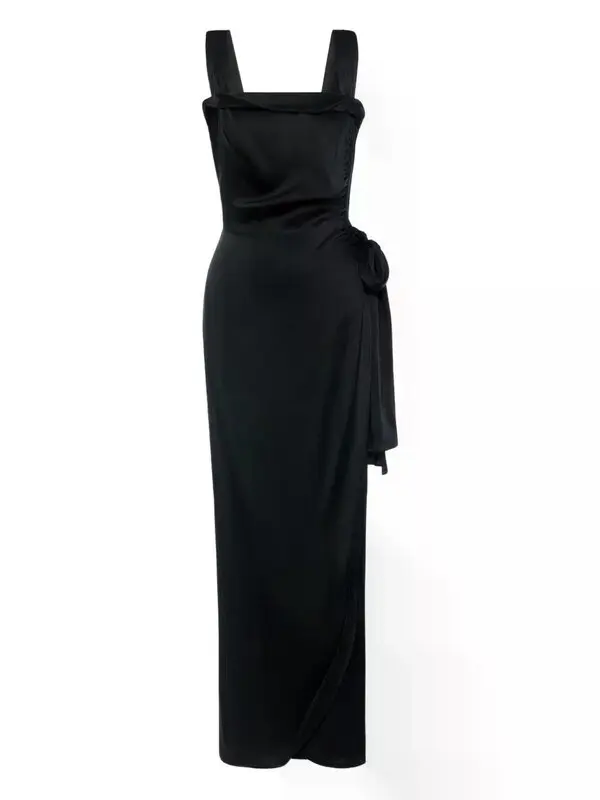 MAISON MARGIELA Bow-detail Asymmetric Gown - Black