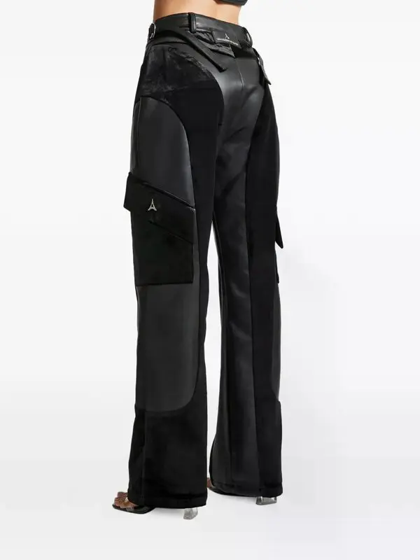 Manière De Voir Faux Leather And Velvet Cargo Pants