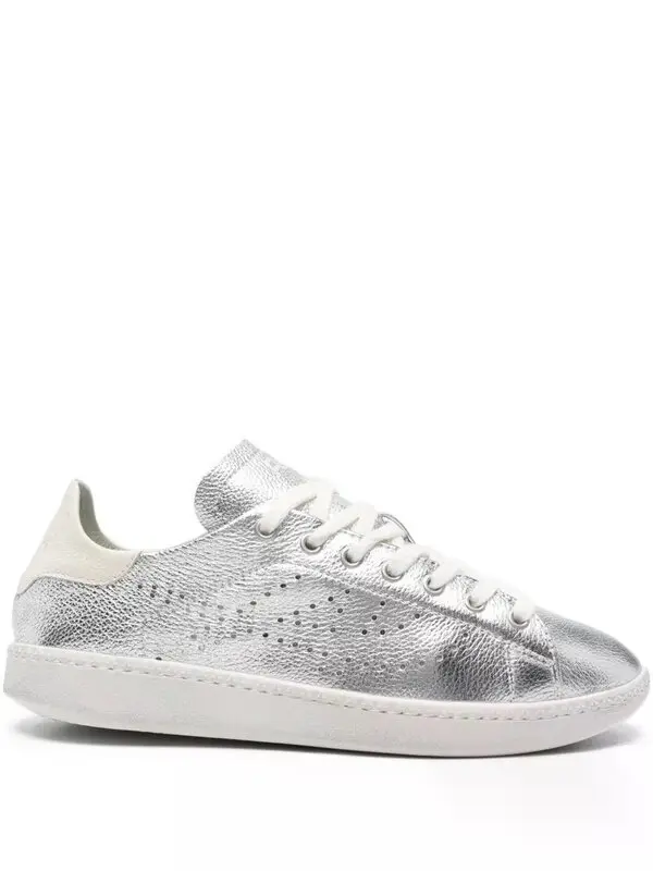 Ash Perforated Leather Lace-up Sneakers - Grey