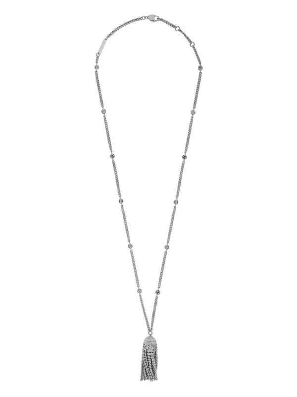 Rabanne Tone Tasseled Pendant Necklace - Silver