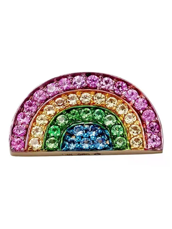 Loquet 14k Yellow Gold Sapphire Rainbow Charm - Pink