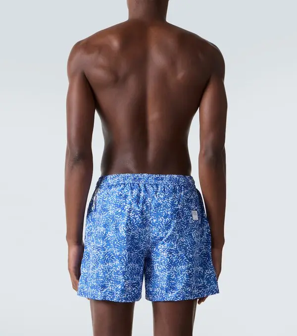 Fedeli Madeira Printed Swim Trunks - Blue