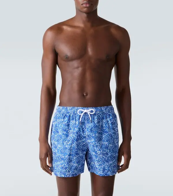 Fedeli Madeira Printed Swim Trunks - Blue