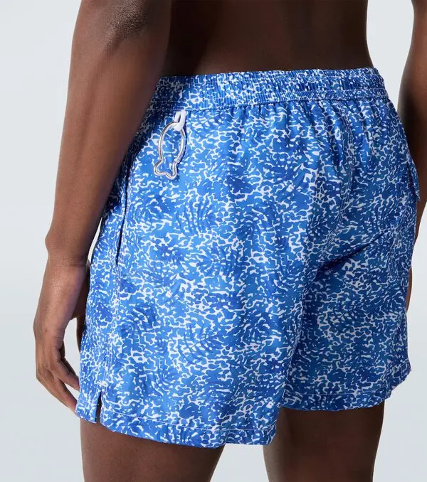Fedeli Madeira Printed Swim Trunks - Blue