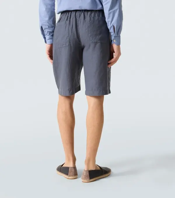Fedeli Vico Linen Bermuda Shorts - Grey