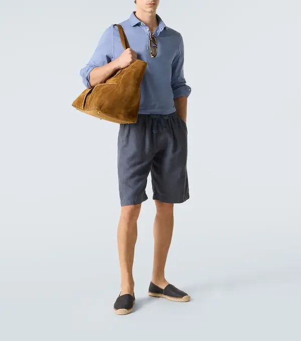 Fedeli Vico Linen Bermuda Shorts - Grey