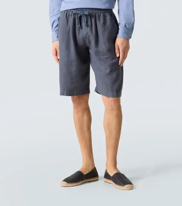 Fedeli Vico Linen Bermuda Shorts - Grey