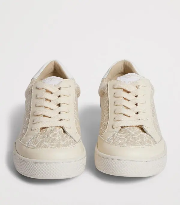 Bonpoint Woven Canvas & Leather Lace-up Sneakers