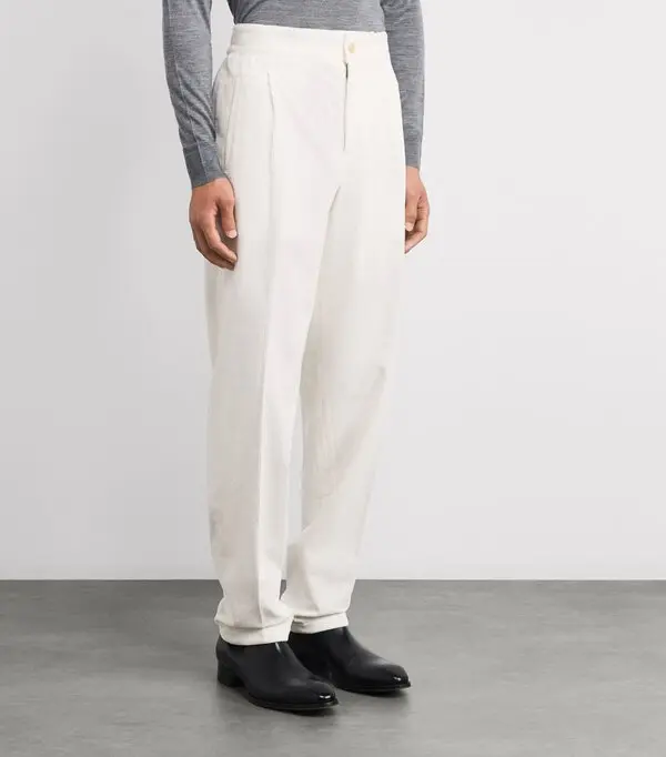 Isaia Corduroy Pleated Trousers