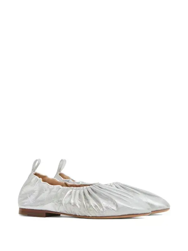 MANSUR GAVRIEL Ruched Ballerina Flats - Silver