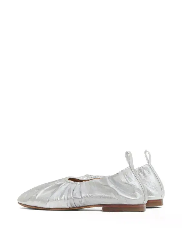 MANSUR GAVRIEL Ruched Ballerina Flats - Silver