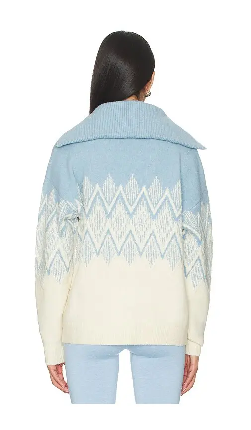Varley Fairisle Half Zip Sweater - Blue