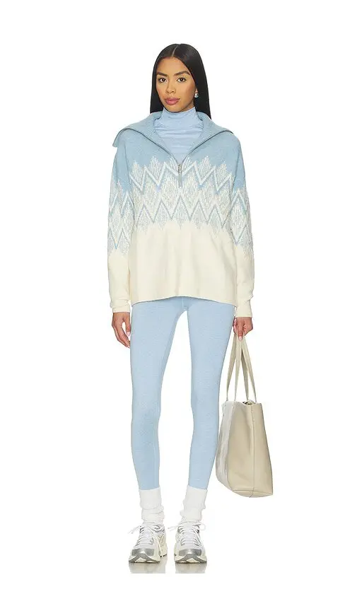 Varley Fairisle Half Zip Sweater - Blue