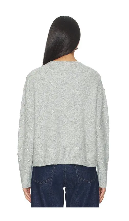 Lna Embellished V-neck Knit Sweater