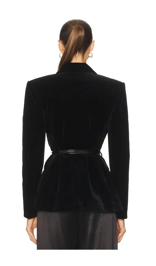 CEREN OCAK Belt Detailed Velvet Jacket
