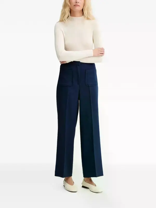 SESSUN Cropped Flared Trousers With Side Pockets