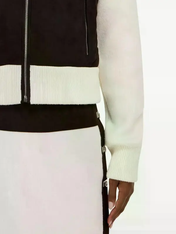 FERRAGAMO Zip-fastening High-collar Jacket With Ribbed Trims