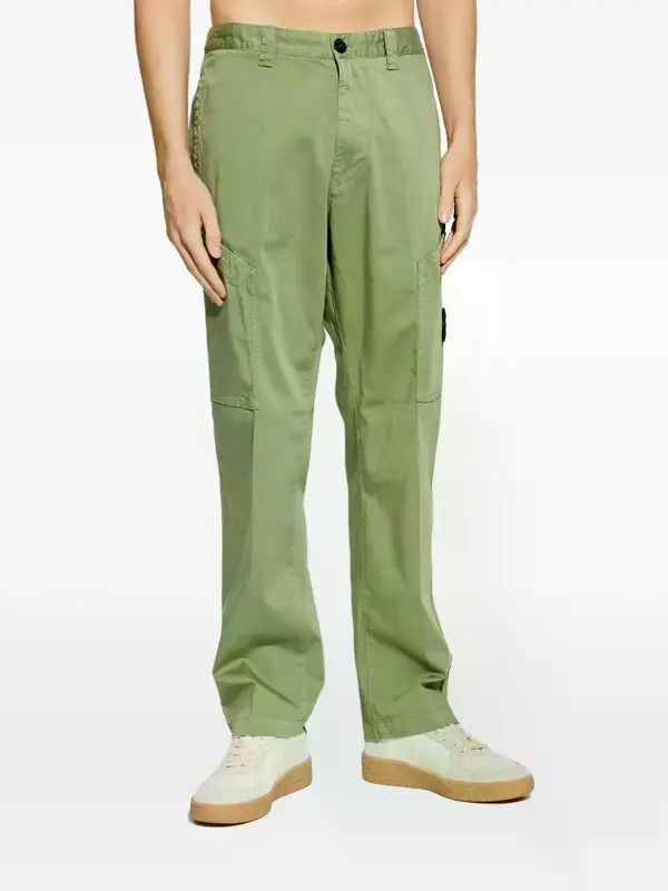 Stone Island Logo Patch Cargo Trousers - Green