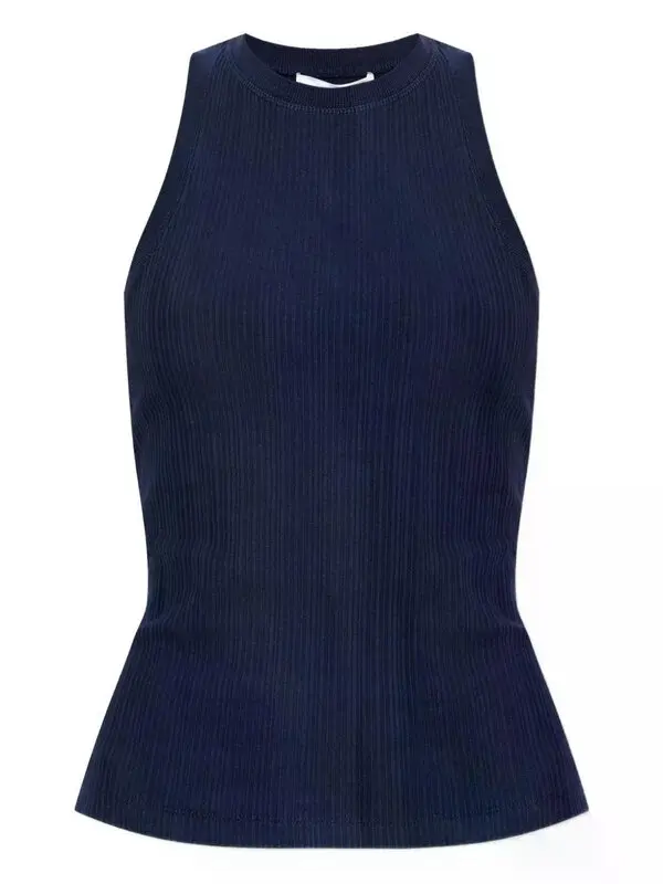 Victoria Beckham Ribbed Knit Sleeveless Crewneck Top