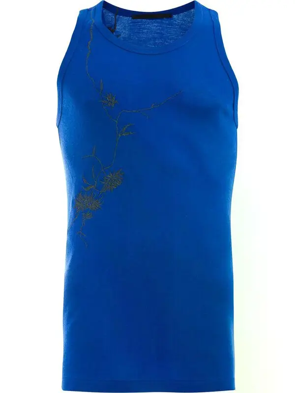 HAIDER ACKERMANN Embroidered Tank Top - Blue